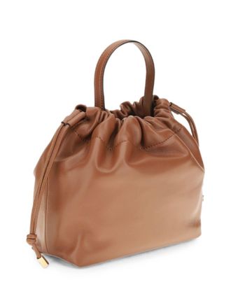 Chlo&eacute; Leather Drawstring Top Handle Bag - Brown