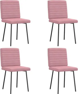 vidaXL Vidaxl - Chaises à manger lot de 4 Rose Velours