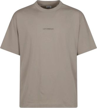 C.P. Company C.p. Company, Homme, Tops, Gris, Taille: XL T-shirt &agrave; Manches Courtes avec Logo en Jersey 30/1