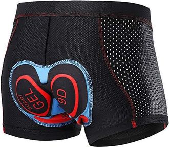 Lixada Lixada Short de Cyclisme pour Hommes, avec rembourré de Gel, sous-vêtement Respirant, Short de VTT/vélo/randonnée,XXL,Noir & Rouge & Bleu