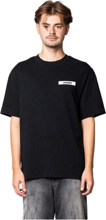 Jacquemus Homme, Tops, Noir, Taille: 2XL Le T-Shirt Gros Grain