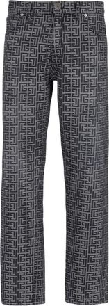 Balmain Homme, Jeans, Noir, Taille: W33 Jean en denim jacquard monogramm&eacute;