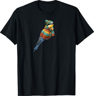 jz.birds Bienenfresser mit Strickm&uuml;tze Vogelfreund Biologe Vogel T-Shirt