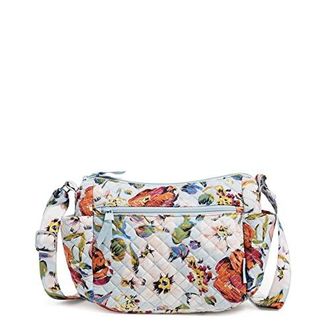 Vera Bradley Iconic on The Go Crossbody, Signature, Sac à bandoulière Femme, Sea Air Floral-Coton recyclé, Taille Unique