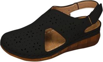 Generic Sandales compens&eacute;es basses pour femme - Respirantes - Bout ferm&eacute; - Couleur unie - L&eacute;g&egrave;res, &eacute;l&eacute;gantes, polyvalentes et confortables - Avec soutien de l