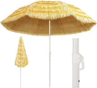 vidaXL Parasol de Plage Naturel Style Hawaïen, Pare-soleil de Patio, Abri de Soleil, Parasol de Jardin Terrasse Cour Extérieur, 300 cm