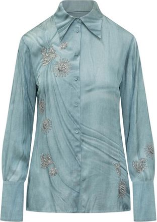 Pinko Pinko, Femme, Blouses et Chemises, Bleu, Taille: 40 FR Christa Shirt