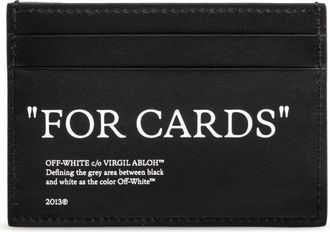 Off-white Homme, Accessoires, Noir, Taille: ONE Size Leather Card Holder With Logo