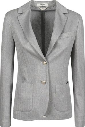 Circolo 1901 Femme, Vestes, Gris, Taille: 36 FR Blazer Lino Spigato