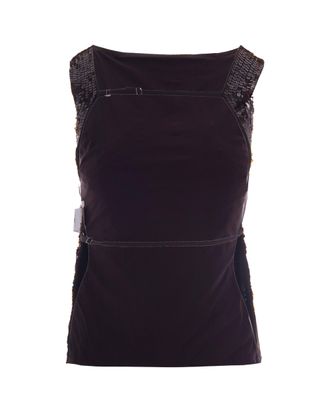 P.A.R.O.S.H. Womens Sequin Top Brown Print Polyamide Tops