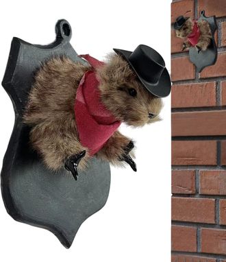Generico Eichh&ouml;rnchen-Wandbehang - Tierfigur 15 cm f&uuml;r Zuhause im Vintage-Stil | Komplette Dekorationsl&ouml;sung f&uuml;r Ihr Zuhause, charmante Retro-Skulptur f&uuml;r Dorm