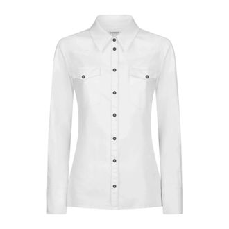 Dondup Femme, Blouses et Chemises, Blanc, Taille: 42 FR Chemises en polyester avec m&eacute;lange de coton