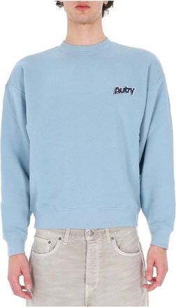 Autry Homme, Sweatshirts et sweats &agrave; capuche, Bleu, Taille: XS Felpa girocollo in cotone logo