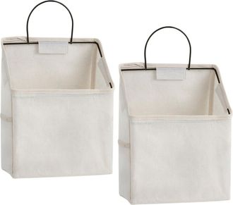 BESPORTBLE 2 St&uuml;ck Pack Wandh&auml;nge Organizer Aufbewahrungstaschen aus Atmungsaktivem Stoff Wei&szlig; mit F&auml;chern H&auml;ngeaufbewahrung f&uuml;r T&uuml;r Bad Schlafzimmer und Wohnzim