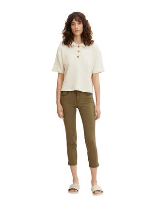 Tom Tailor Damen Cropped Alexa Slim Jeans 1031329, 11279 - Dry Greyish Olive, 28W / 26L