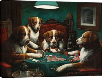 Posterlounge Das Pokerspiel Leinwandbild von Cassius Marcellus Coolidge 70 x 50 cm Petrol Wandbilder Wanddeko