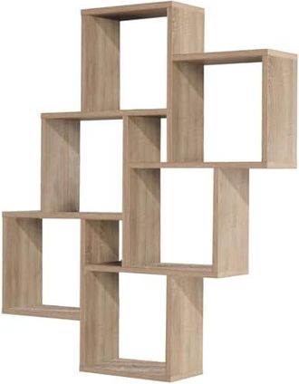 FMD Möbel 2006-002E Laurio 2 Wandregal, Spanplatte, Maße 81.2 x 94.3 x 15.7 cm (BHT)