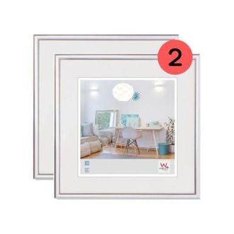 Walther Design Cadre photo walther design argent 30 x 30 cm double pack, cadre en plastique New Lifestyle KV330SD