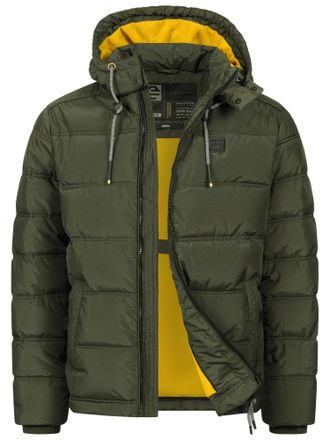 Indicode Herren INCoolios Winterjacke mit Kapuze und Fleecefutter | Herrenjacke Steppjacke für Männer Forest, M