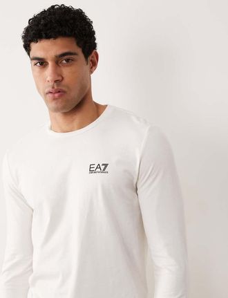 Emporio Armani Armani - EA7 - T-shirt de sport &agrave; manches longues - Cr&egrave;me-Blanc