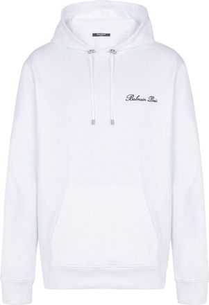 Balmain hoodie à logo brodé - Blanc