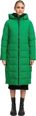 Marikoo Damen Wintermantel (XS-6XL) - gesteppt, abnehmbare Kapuze, 6 Taschen, Rippkragen - N079 - SmaragdGreen Gr&ouml;&szlig;e S - Gr.S