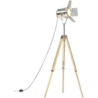 vidaXL Lampadaire &agrave; tr&eacute;pied bois de manguier massif 140 cm Vidaxl