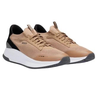 HUGO BOSS Homme, Chaussures, Beige, Taille: 44 EU Baskets Bleu pour un Look Élégant