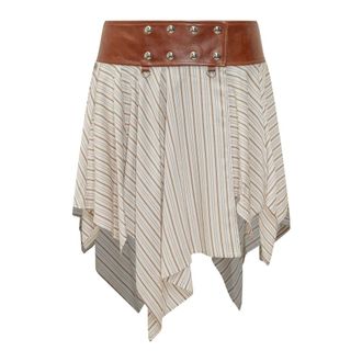 Iro Iro, Femme, Jupes, Beige, Taille: 36 FR Short Striped Skirt