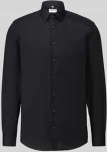 Jake*s Slim Fit Businesshemd mit abgerundetem Saum