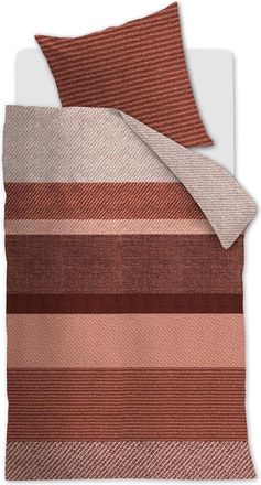 Beddinghouse Renforc&eacute;-Bettw&auml;sche-Garnitur Jacco Farbe Terrakotta Gr&ouml;&szlig;e 135 x 200 cm + 1x 80 x 80 cm