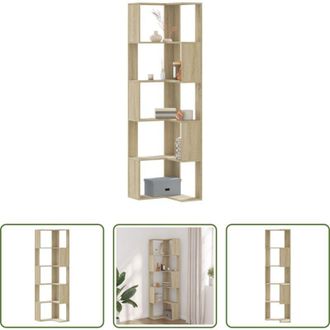 vidaXL B&uuml;cherregal - Eck-B&uuml;cherregal 5 B&ouml;den Sonoma-Eiche 50x50x179 cm Holzwerkstoff