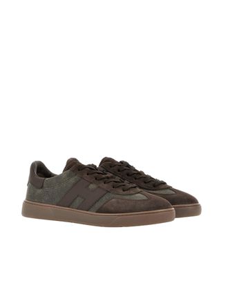 Hogan Mens Sneakers Cool Suede Brown Outer: Goat Leather Trainers