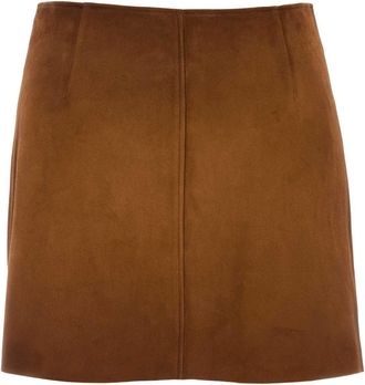 Miu Miu Pelle Mini Skirt - Brown