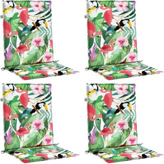 vidaXL Coussins de chaise &agrave; dossier bas lot de 4 multicolore tissu