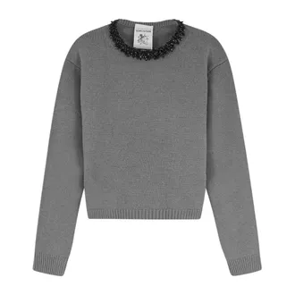Semicouture Femme, Pulls, Gris, Taille: 42 FR Maglia Denny
