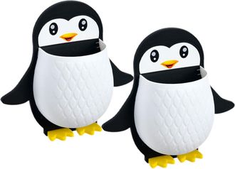 DOITOOL 2 St&uuml;ck Teiliges Pinguin Organizer aus Stark Haftendem Material Multifunktionale Aufbewahrungsbox f&uuml;r K&uuml;che Bad B&uuml;ro und Schlafzimmer Platzsparend Boh