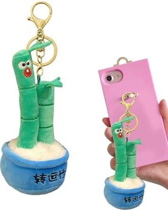 Generico Porte-cl&eacute;s farcie - Porte-cl&eacute;s floral mignon | Pendentif cr&eacute;atif pour sac de avec en pot de fortune, symbole de richesse, de fortune infinie et dabond