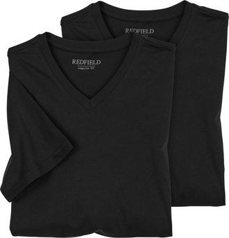 Redfield T-Shirts V-Ausschnitt 2-Pack schwarz XXL, Gr&ouml;&szlig;e:10XL
