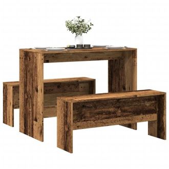 vidaXL Ensemble table &agrave; manger et bancs 3 pcs bois ding&eacute;nierie - Vidaxl