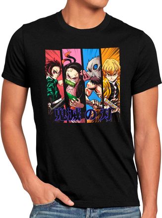 style3 Demon Friends Herren T-Shirt Anime Japan Manga, Gr&ouml;&szlig;e:5XL