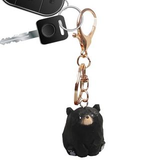 Generic Porte-cl&eacute;s ours fait &agrave; la main - En bois sculpt&eacute; en forme dours rustique miniature texture bois naturel d&eacute;coration artisanale l&eacute;ger petit pendentif de