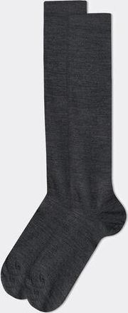 Calzedonia Lange Herrensocken Mit Wolle Und Baumwolle Grau