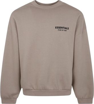 Fear of God Pull Col Rond Taupe avec Logo - Homme - Sweatshirts et sweats &agrave; capuche - Beige - Taille: XL