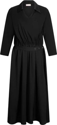 Liu Jo Femme, Robes, Noir, Taille: 40 FR Robe Midi &Eacute;vas&eacute;e