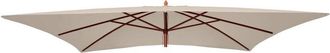 Hhg Toile de rechange pour parasol en bois Florida 2x3m, housse de parasol de jardin, cr&egrave;me