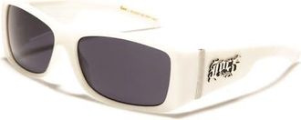 Locs lunettes de soleil mode ville habill&eacute; biker motard poker femmes hommes monture blanche blanc ref 8LOC91169-WHT