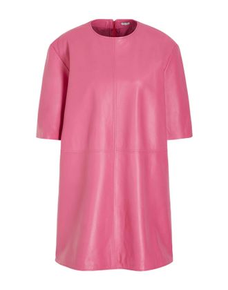 8 by YOOX LEATHER S/SLEEVE MINI DRESS