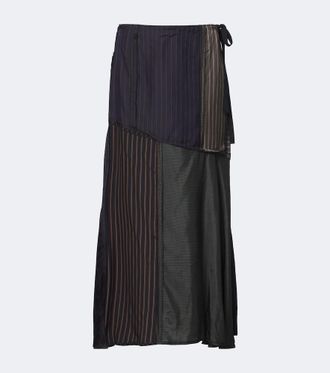 Maison Margiela Jupe longue patchwork &agrave; rayures