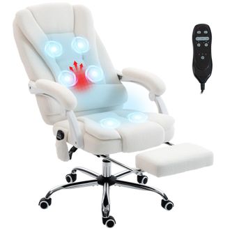 Vinsetto B&uuml;rostuhl mit Massage und Heizung, B&uuml;rostuhl, ergonomischer Stuhl mit verstellbarer H&ouml;he, neigbarer R&uuml;ckenlehne und Kabelfernbedienung, um 360&deg; drehba